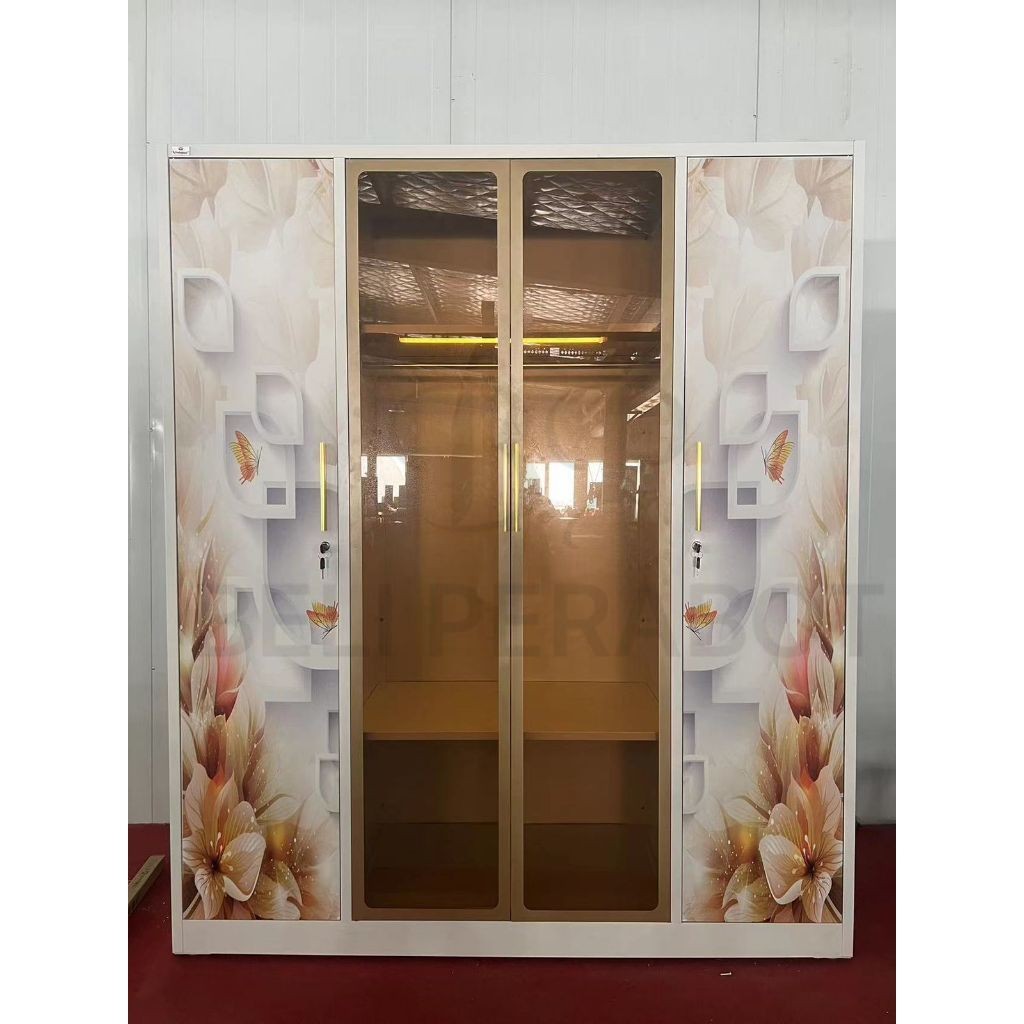 Jual [ BELI PERABOT ] Lemari Besi Impor 4 pintu | Lemari Pakaian Plat ...