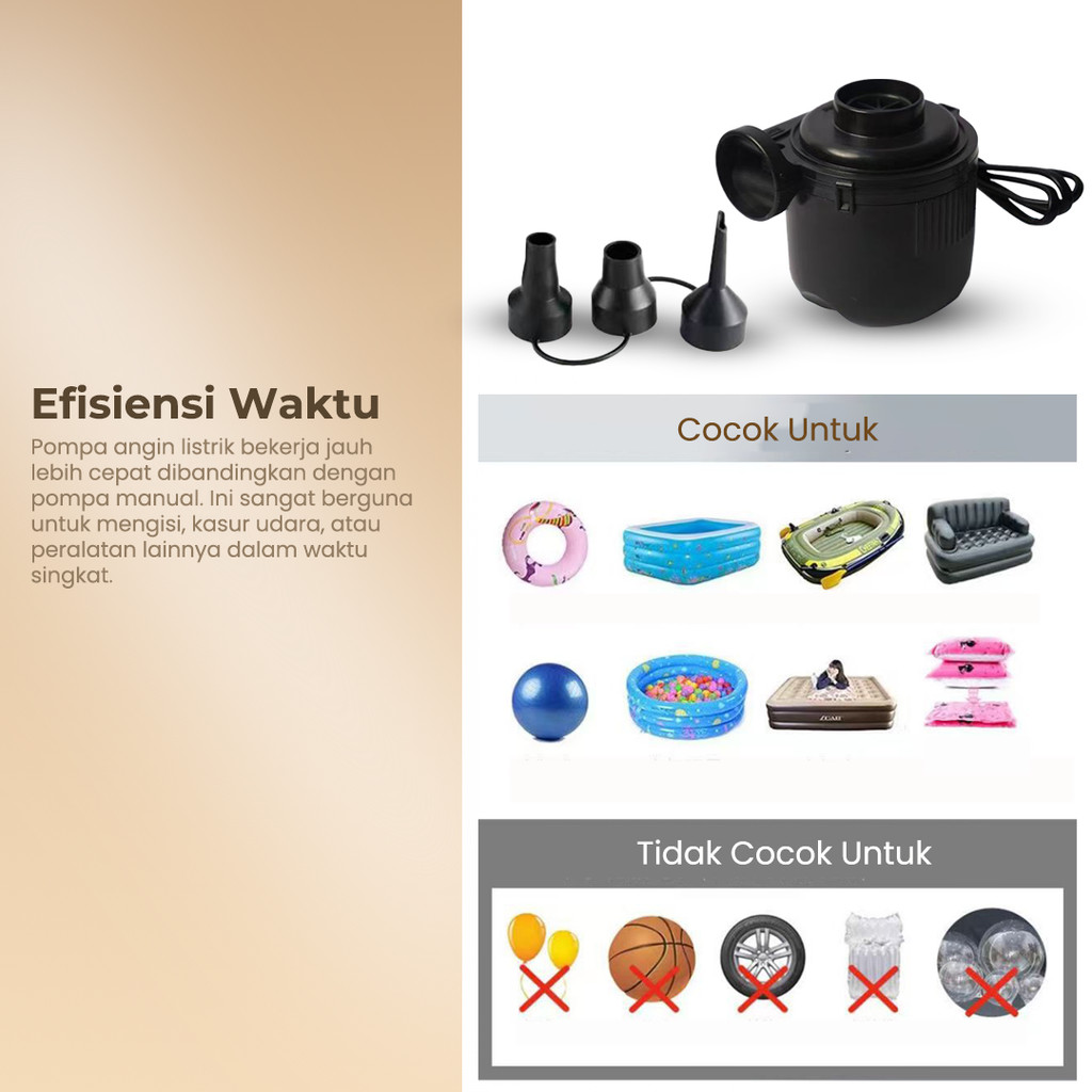 Jual Pompa Angin Elektrik Portable 30W - Pompa Kasur Angin Balon Kolam Renang Anak Cepat dan ...