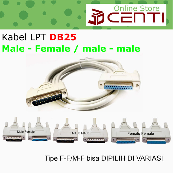 Jual Kabel Parallel Printer Data 25Pin DB25 Male Female LPT Serial ...