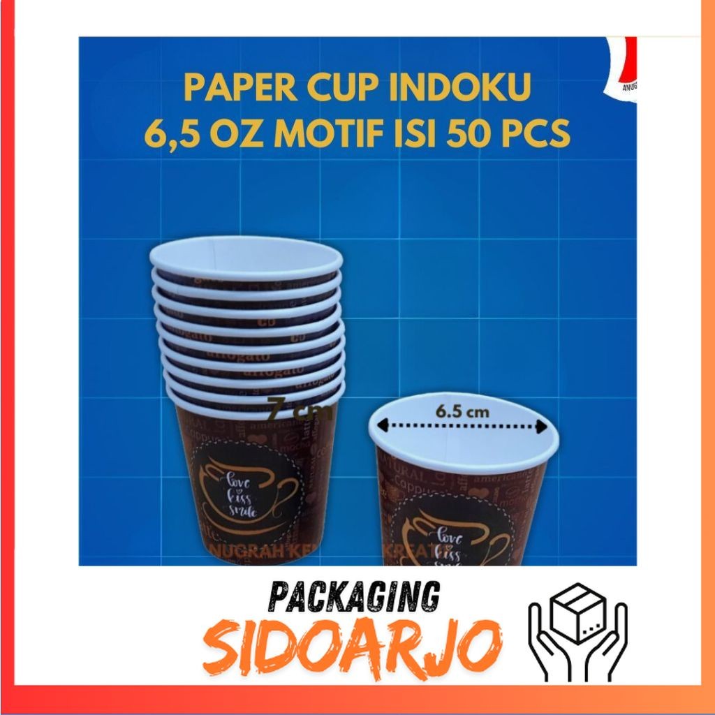 Jual Paper Cup Indoku 6,5 Oz Motif / Gelas Kertas Kopi Isi 50 Pcs | Shopee Indonesia