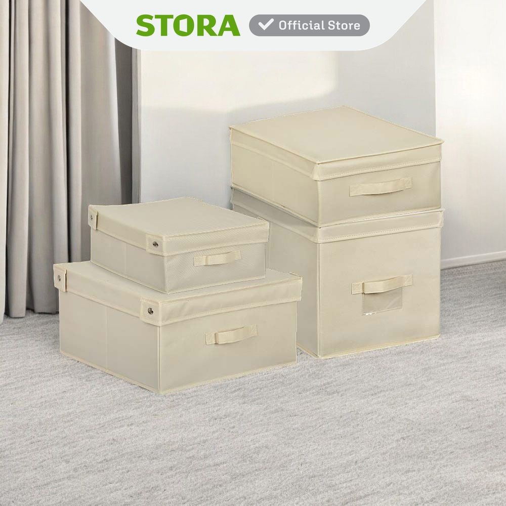 Jual Stora Kotak Penyimpanan Pakaian Lipat Dengan Tutup Wadah Kotak ...