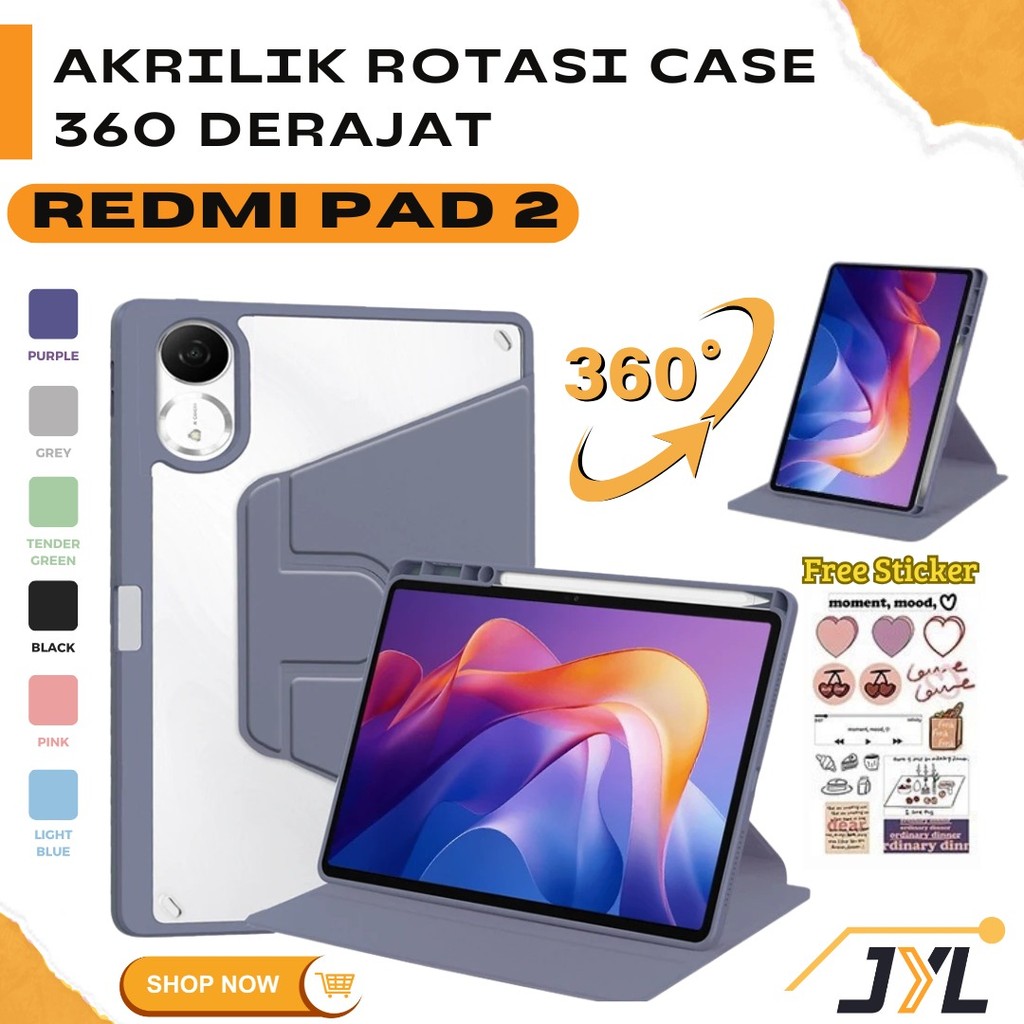 Jual JYL 360° Rotation Casing Acrylic for Redmi Pad 2 2025/ Redmi Pad ...