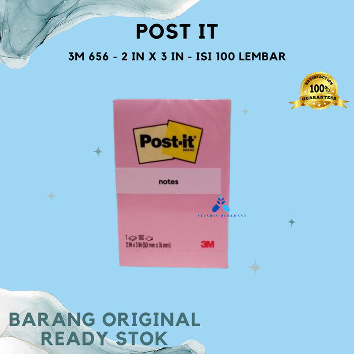 Jual 3M Post-it Sticky Notes Millenial Pink 656-1MP Pastel Pink 50x76mm ...