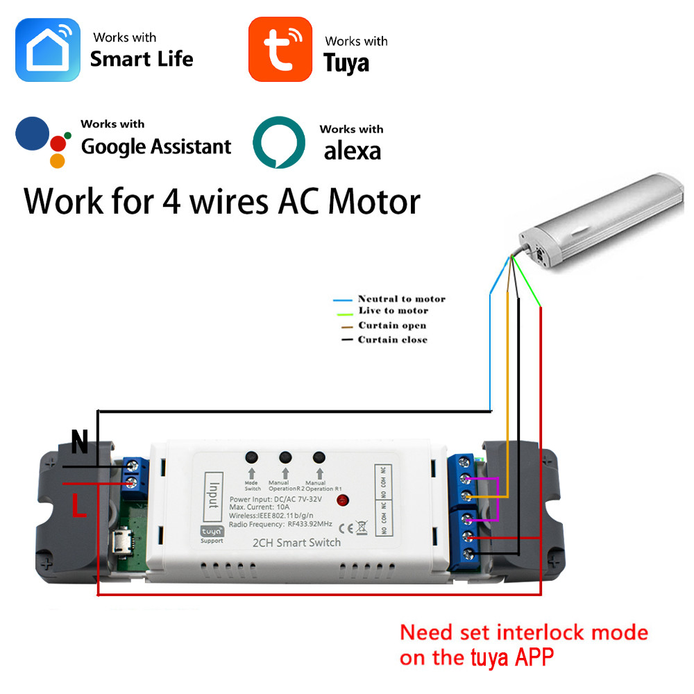 Jual Tuya 2 annel Smart Wifi Electric Linear Actuator Motor Controller ...