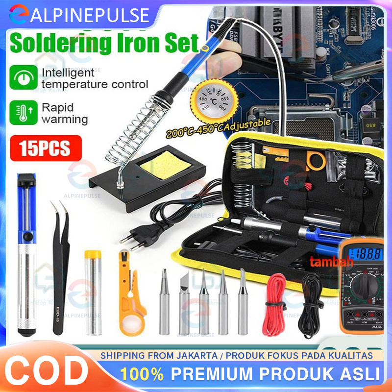 Jual Set Solder Listrik Lengkap dengan Multimeter Iron Tool Kit 220V 60W/80w Solder Listrik ...