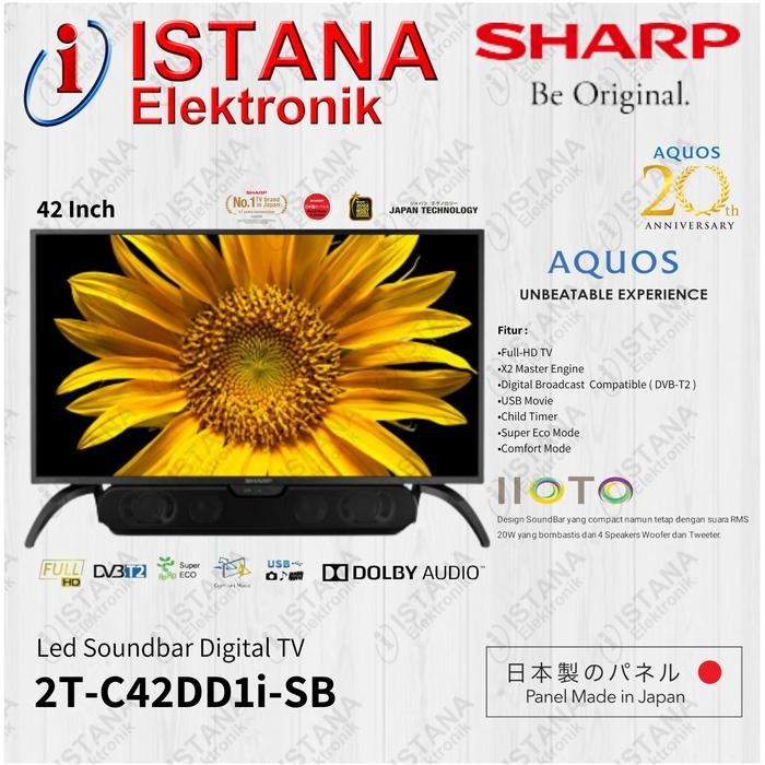 Jual SHARP LED 42 INCH IIOTO SOUNDBAR DIGITAL TV 2T-C42DD1i-SB | Shopee ...