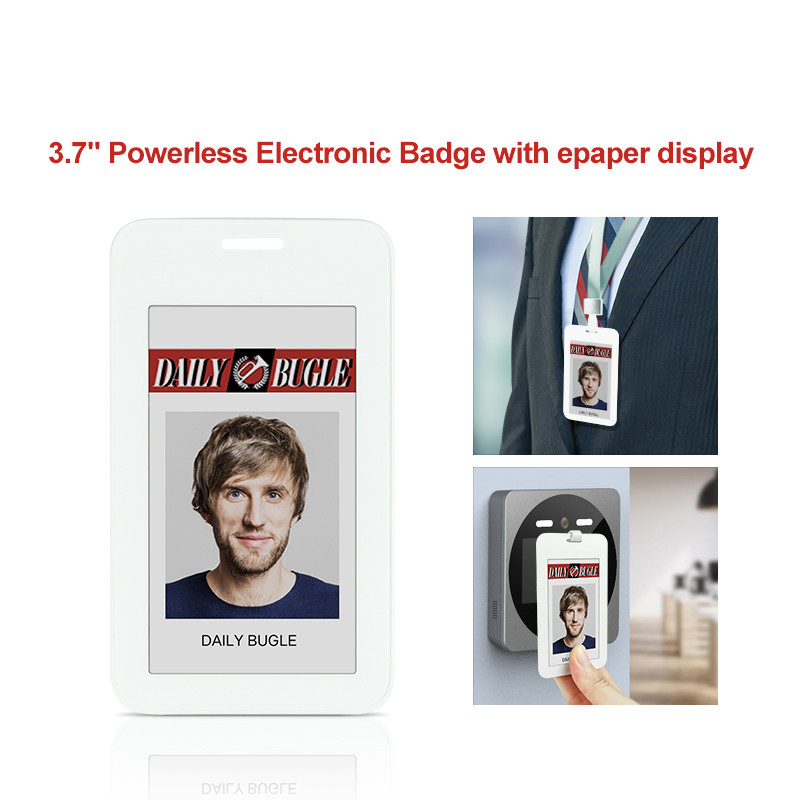 Jual 5 pcs smart badges and 1 card reader combo set, eink ID card e-ink employee ID badges ...