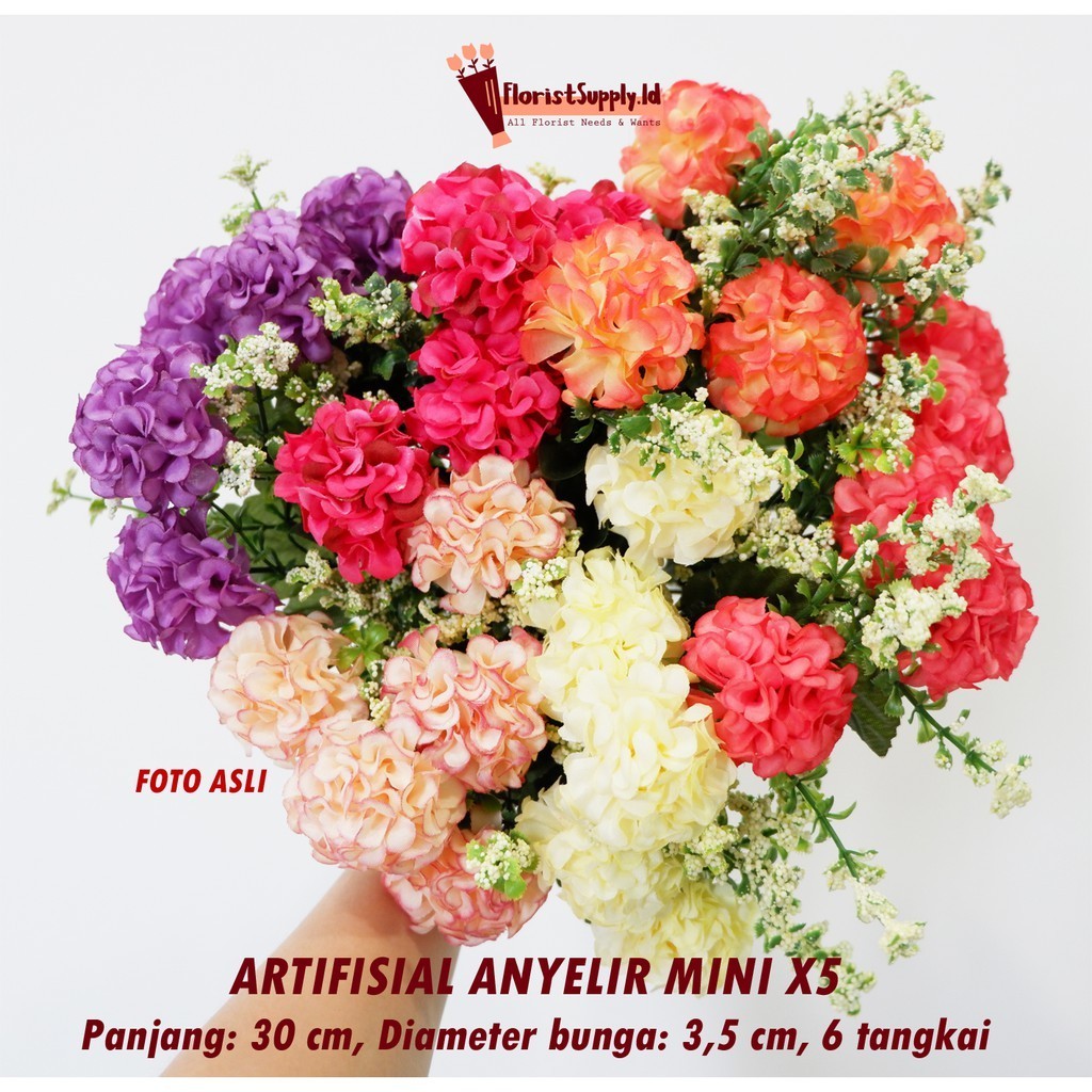 Jual [1 Tangkai 5 Cabang] Bunga Anyelir Mini X5 Artifisial (1 kg isi 40 ...
