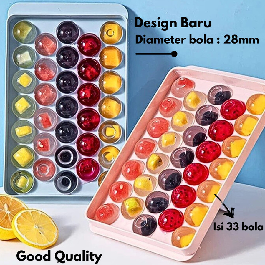 Jual Cetakan Es Batu Bulat JUMBO isi 33 Lubang Diameter Besar / Ice ...