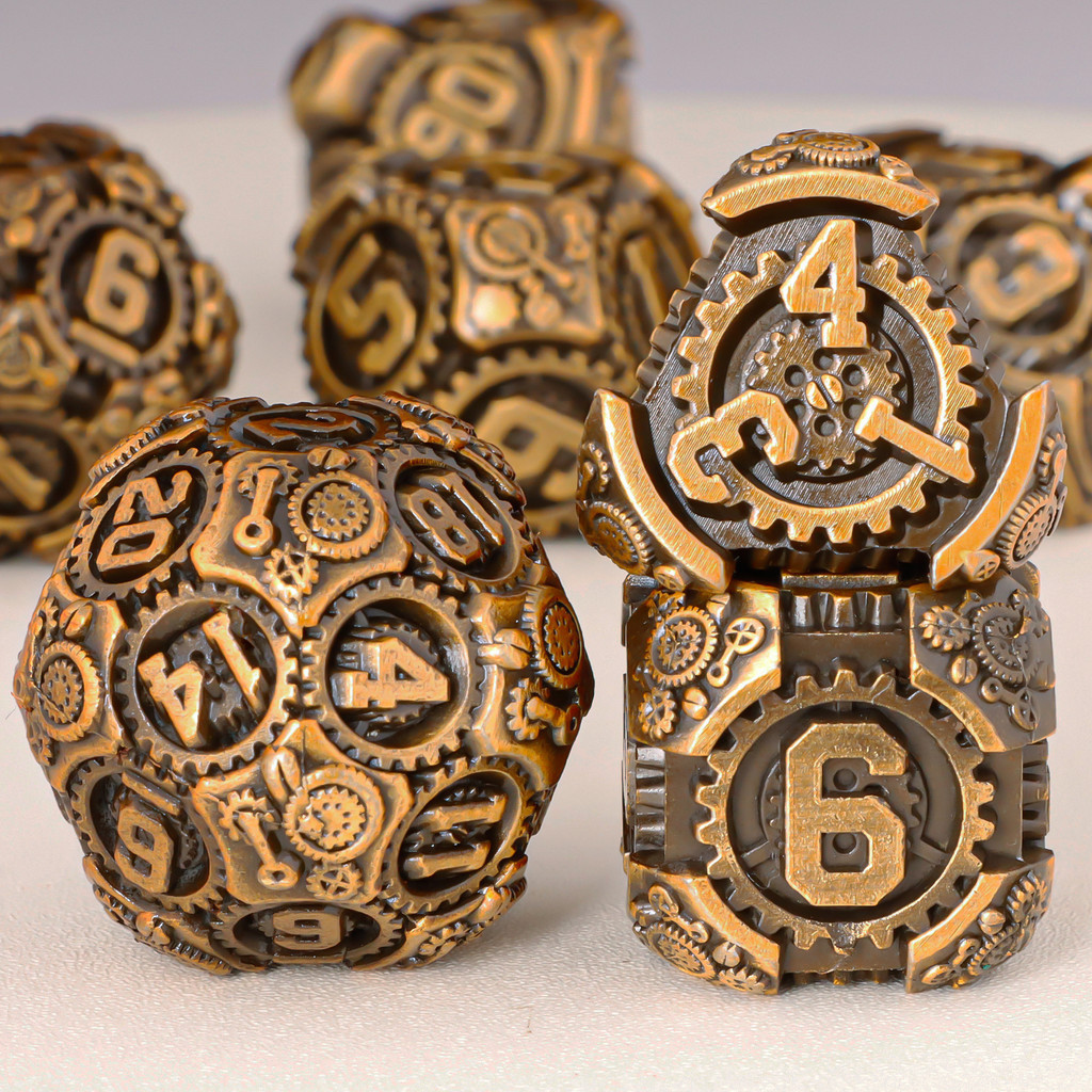 Jual Metsl D&D Dungeon and Dragon Polyhedral Gear Dice D20 D6 Suitable ...