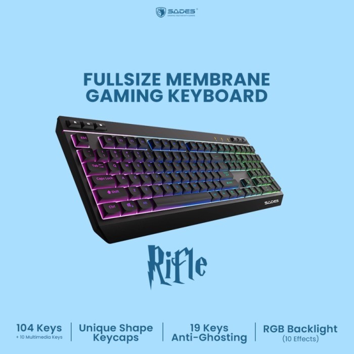 Jual Keyboard Gaming Sades Rifle - Membrane Keyboard Fullsize | Shopee ...
