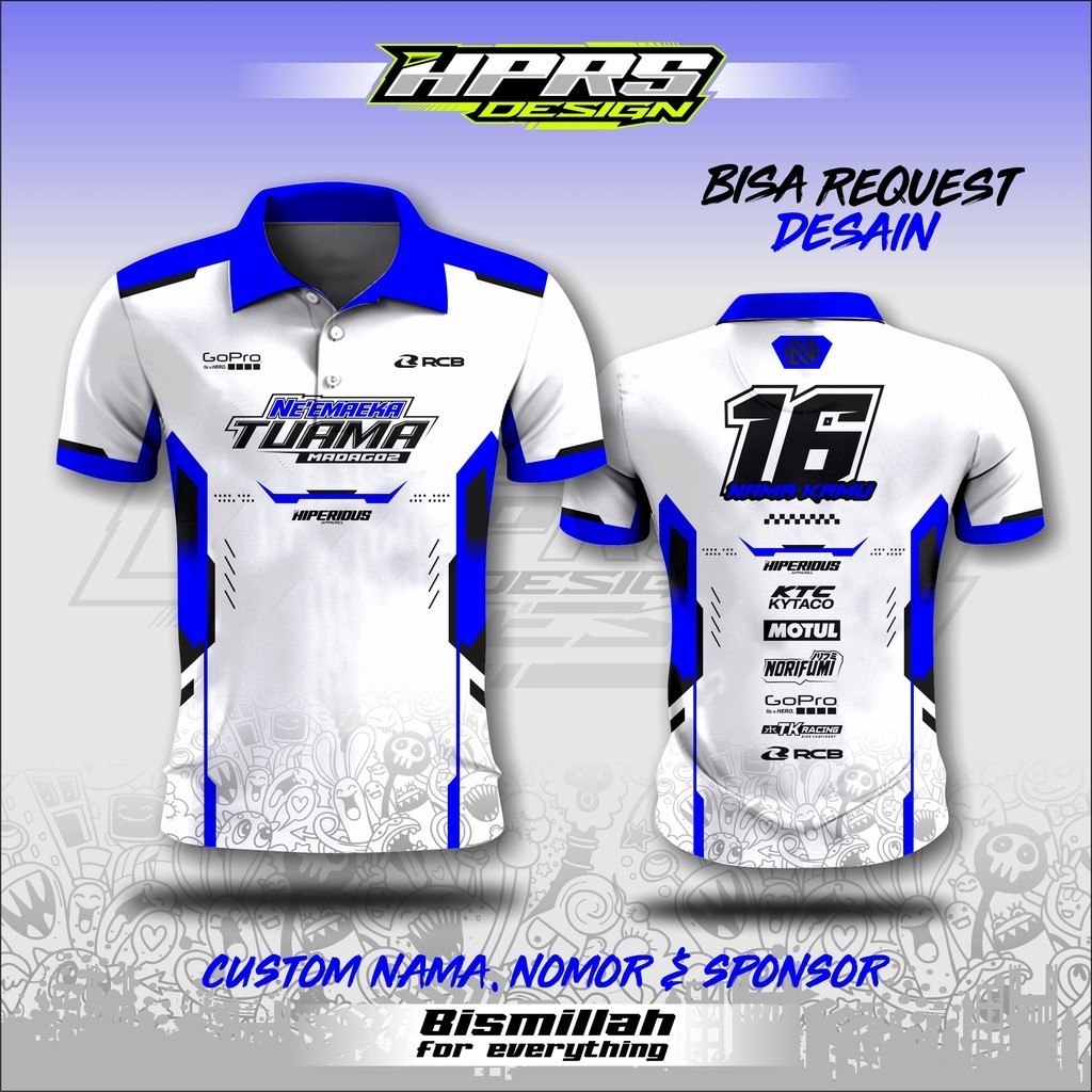 Jual JERSEY RACING KERAH CUSTOM BEBAS REQUEST FULL PRINTING CUSTOM NAMA ...