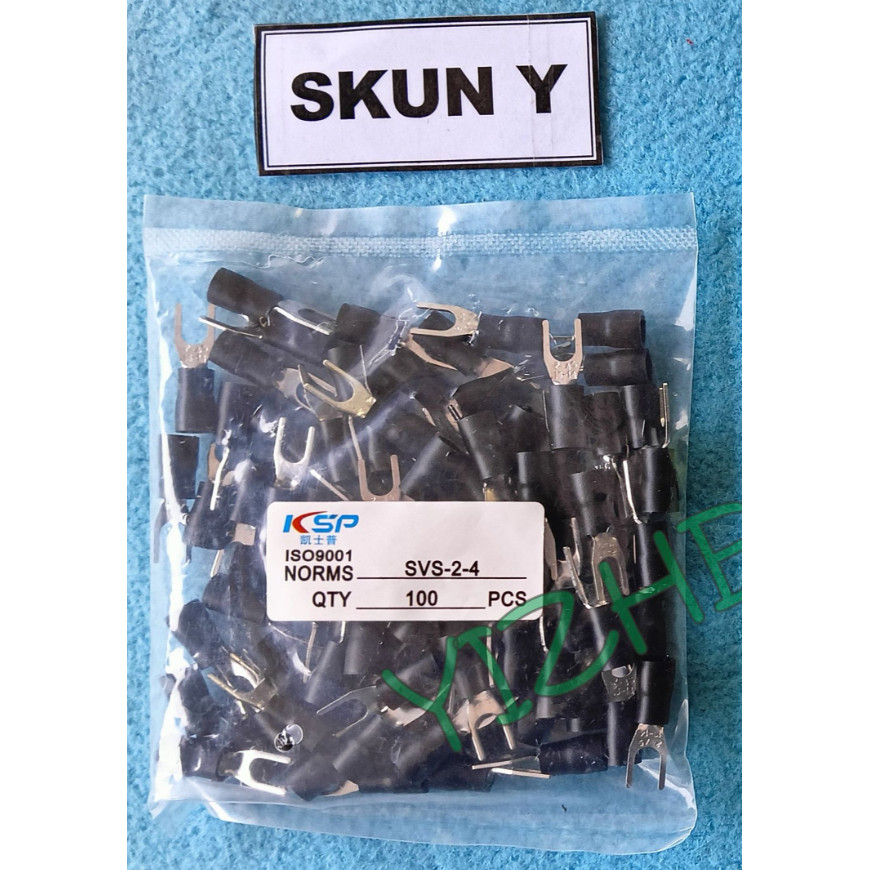 Jual Per Bungkus Skun Y Untuk Kabel Terminal Tipe SV 2 - 4 Warna Hitam | Shopee Indonesia