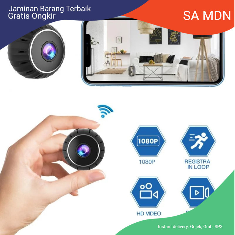 Jual SA Mini WiFi IP Camera CCTV IR Sensor 1080P | Shopee Indonesia