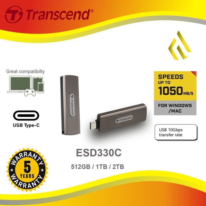 Jual SSD Transcend ESD330C 512GB - SSD Portable USB-C | Shopee Indonesia