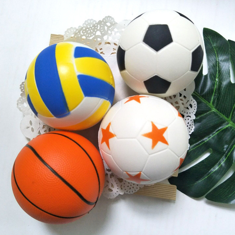 Jual jumbo squishy Basketball football volleyball Squish Stress ...
