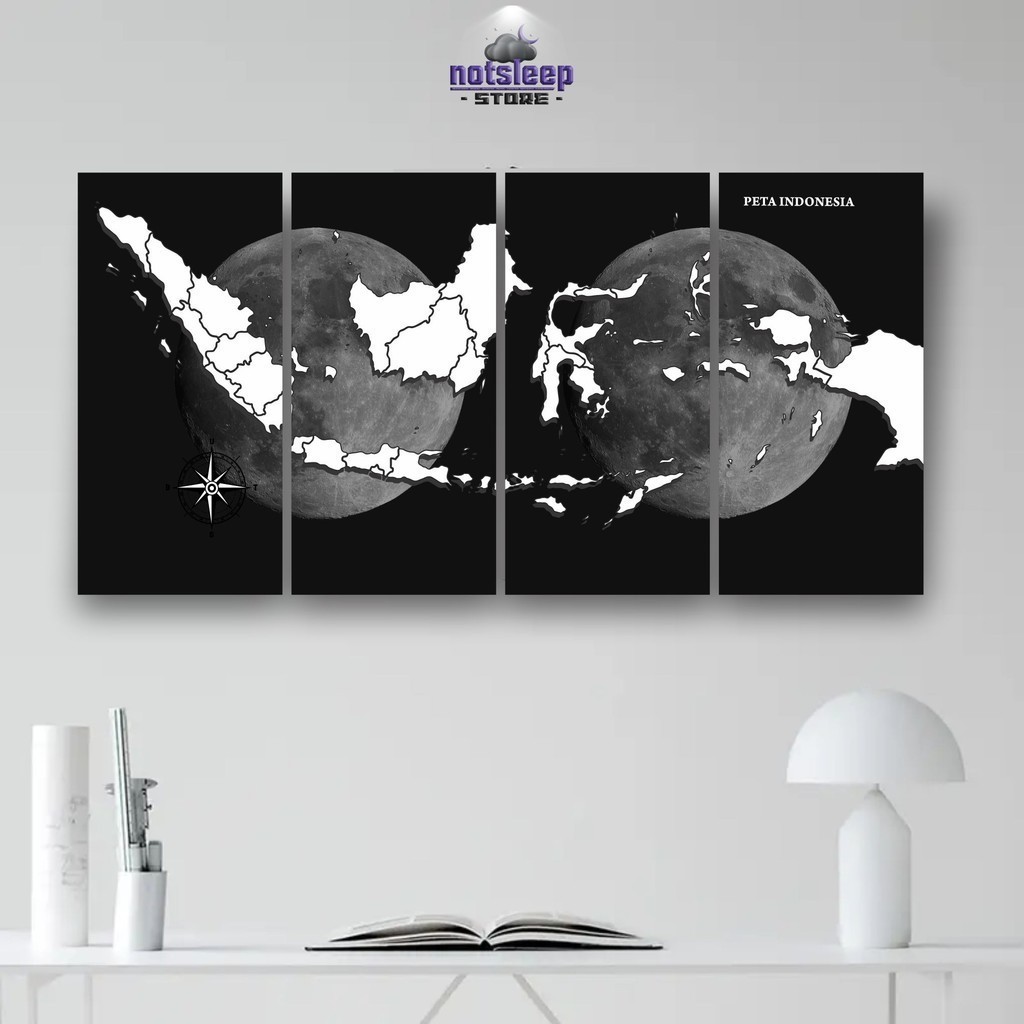 Jual 1 Set Poster Hiasan Dinding Kamar Peta Indonesia Pajangan kamar ...