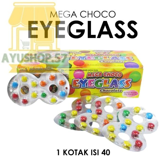 Jual MEGA CHOCO EYEGLASS CHOCOLATE PERMEN KACAMATA KOTAK ISI 40 ...