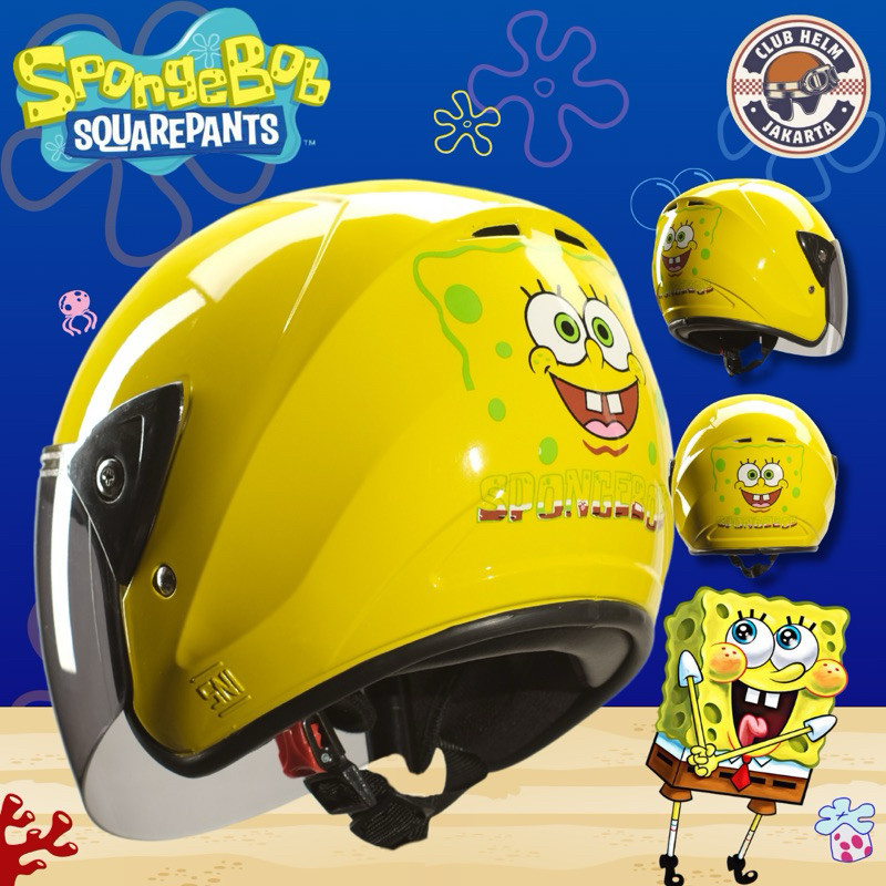 Jual Helm Anak Cowo Cewe Lucu Viral Premium SNI Karakter Spongebob / Mr ...