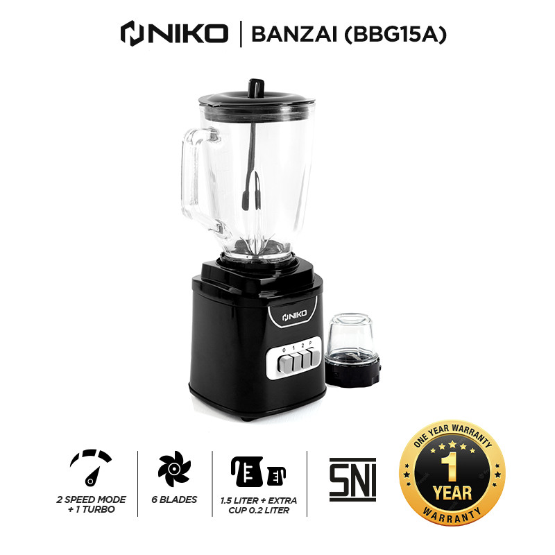 Jual Blender NIKO BANZAI BBG 15A / Blender Kaca / Blender Premium Murah ...