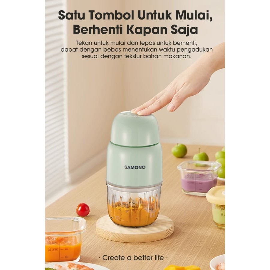Jual Samono Food Chopper 300ml Mesin Penghalus Daging dan Buah Garansi ...