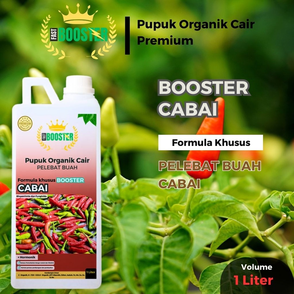 Jual Pupuk organik cair cabai 1 liter booster pemacu pertumbuhan dan pelebat cabai dari bahan ...