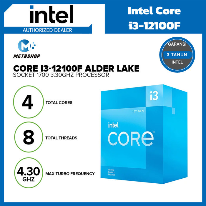 Jual Intel Processor Core i3 12100F Socket LGA1700 CPU 3.3GHz Up To 4 ...