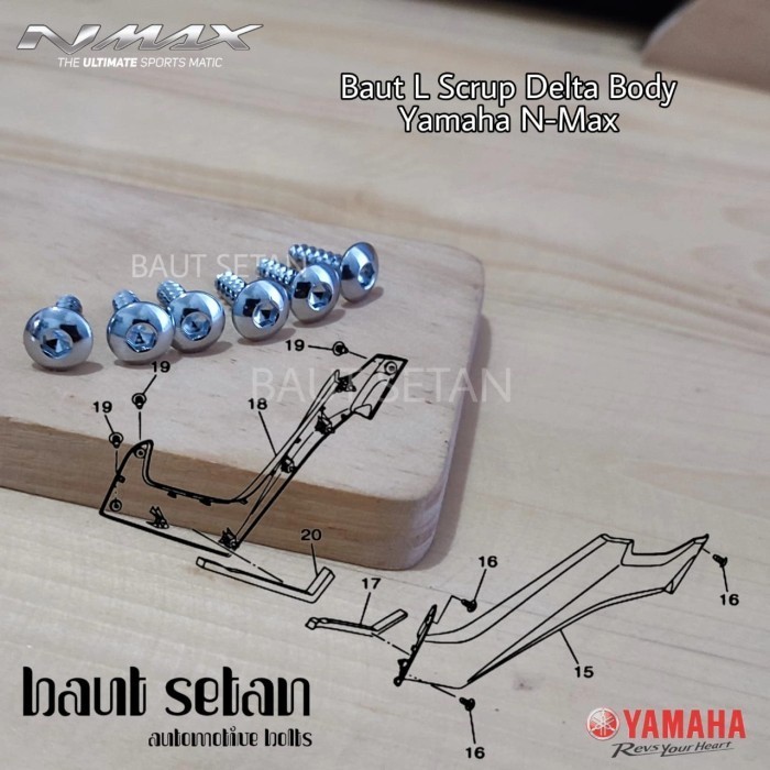 Jual Baut L scrup body delta Yamaha N-Max/baut scurp L Body nmax ...