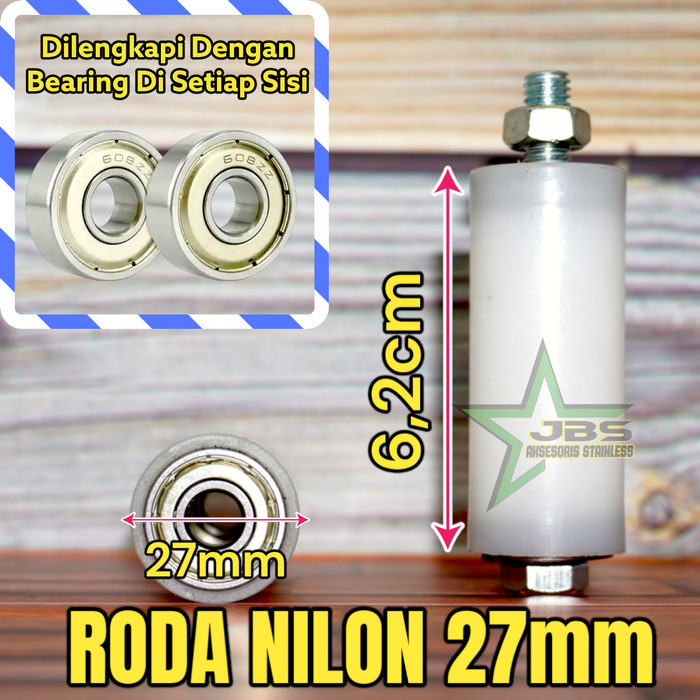 Jual SA99 Roda nilon 27mm + 2 Bering pintu pagar besi & stainless steel ...
