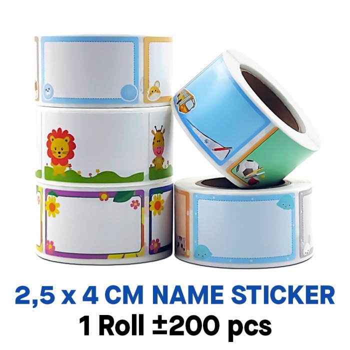 Jual Sticker Label Nama Buku Tag Toples 2,5 x 4cm (1 roll / 200 pcs ...