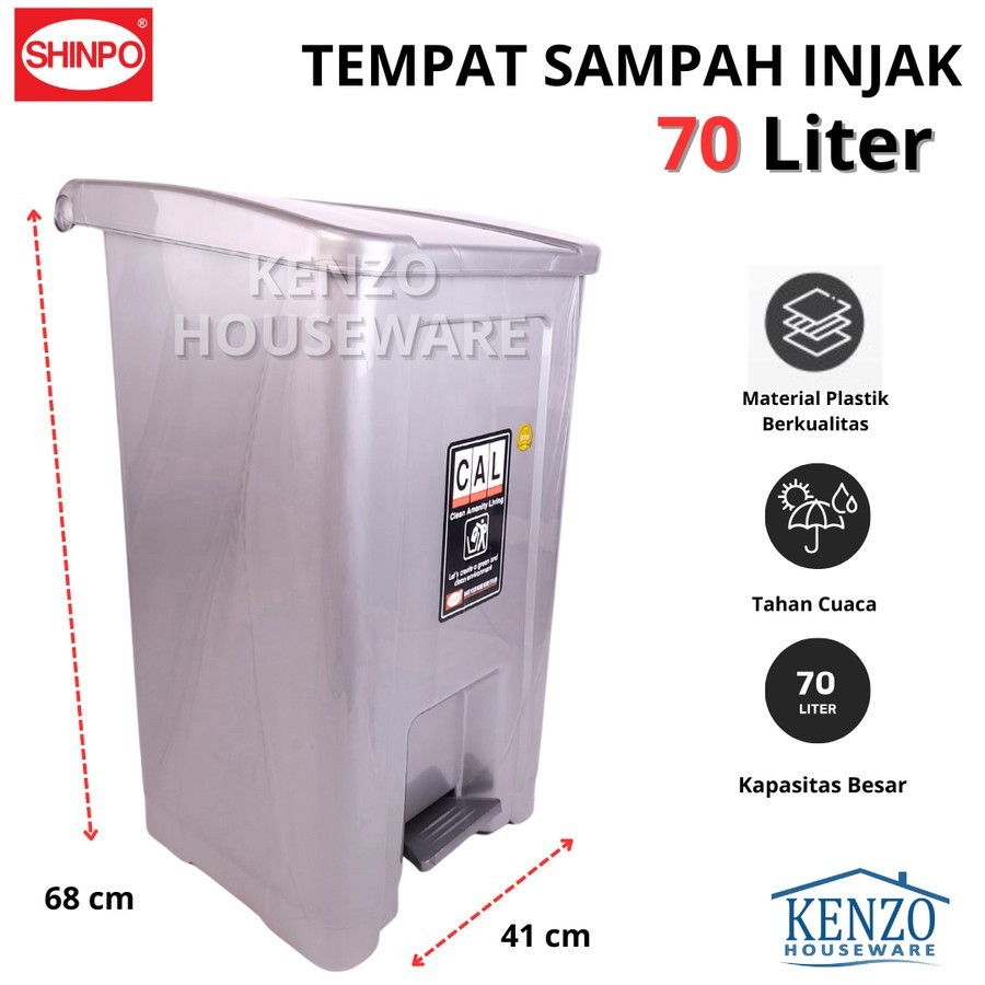 Jual Tempat Sampah Injak 70 Liter SHINPO Tong Sampah Besar 70 L SIP 790 | Shopee Indonesia