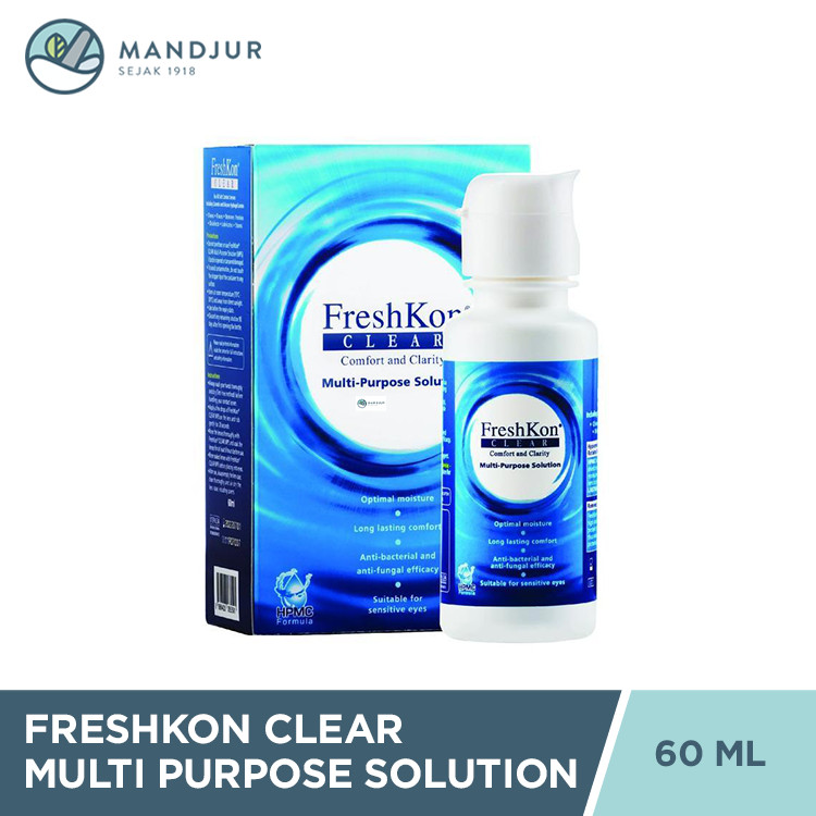 Jual FreshKon Clear Multi Purpose Solution 60 mL - Cairan Pembersih ...