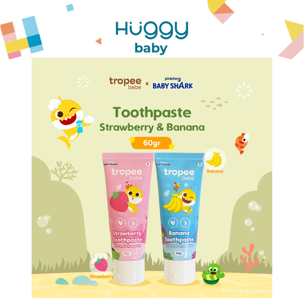 Jual Tropee Bebe x Pinkfong Baby Shark Toothpaste 60gr | Pasta Gigi Odol Anak | Shopee Indonesia