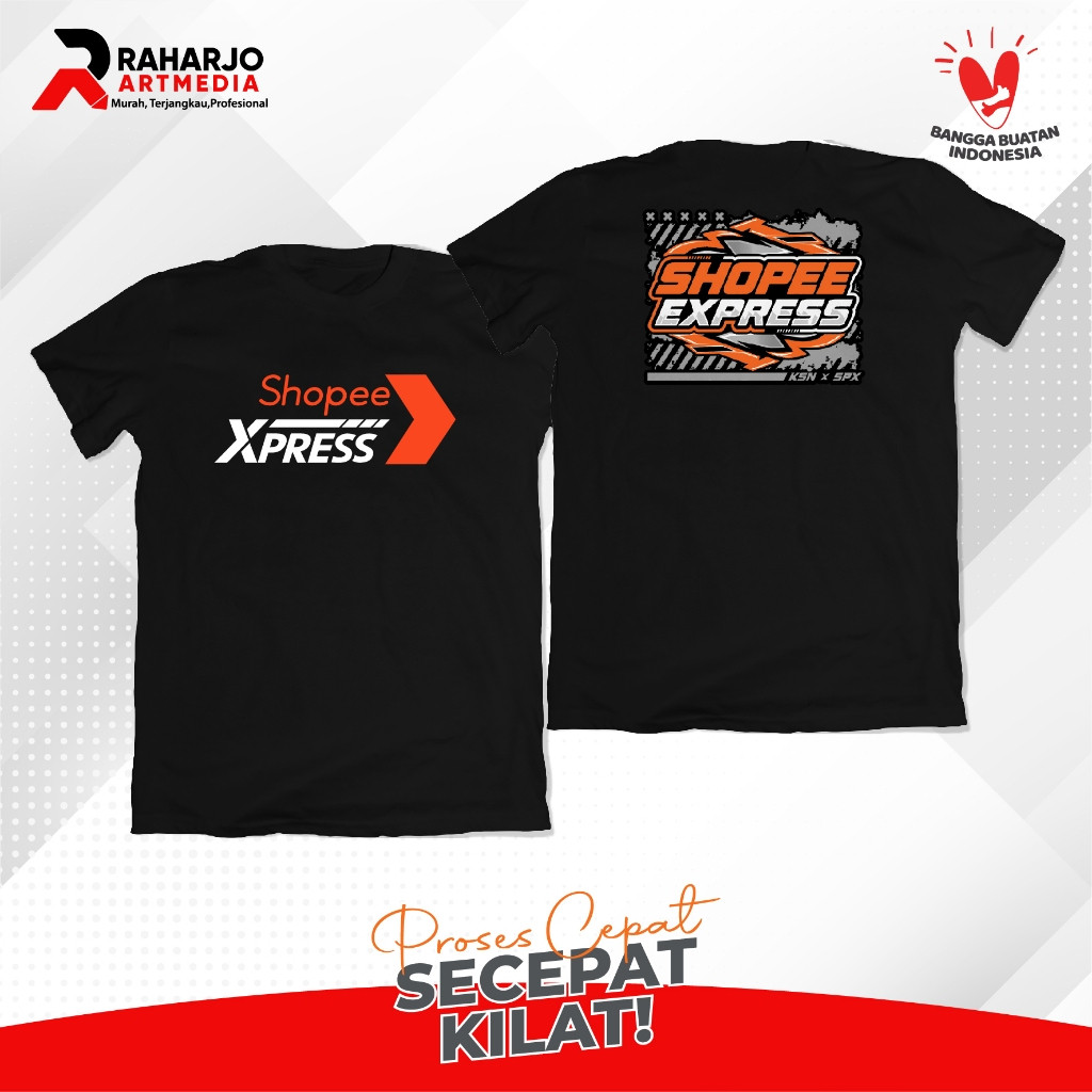 Jual DrjCloth - Kaos Distro Shopee EXPRESS Oren dan Hitam Kaos Kurir ...