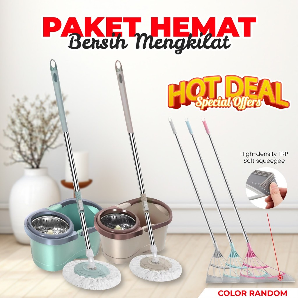 Jual Paket Hemat Alat Pel Lantai Spin Mop Ultra Mop Aclima Keranjang ...
