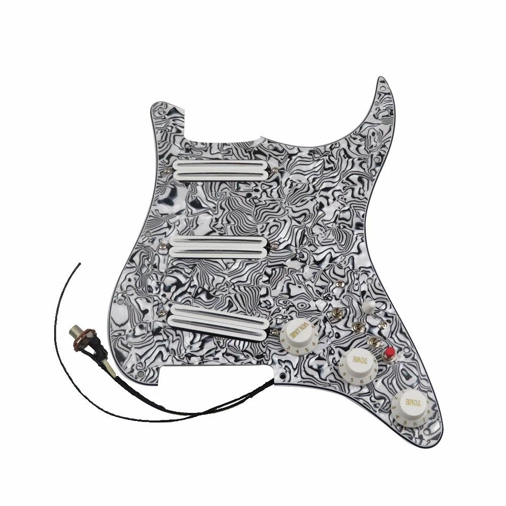 Jual Black & White Zebra Pickguard White Pickup Dual Hot Rails ...