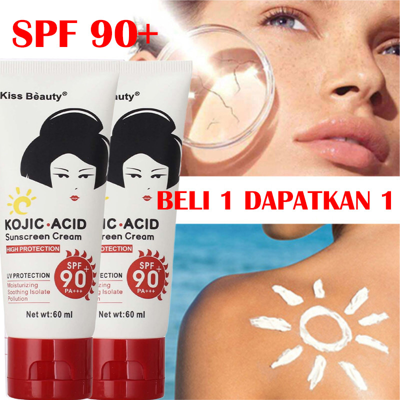 Jual Kiss Beauty Kojic Acid Sunscreen tabir surya SPF90 PA+++ Sunblock ...