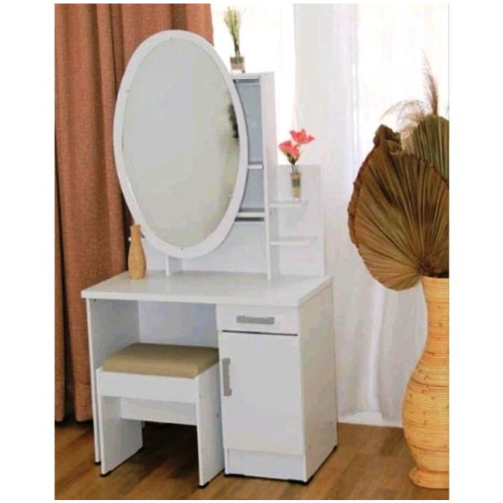 Jual meja rias oval dan kotak series Gstar + Rakit | Shopee Indonesia