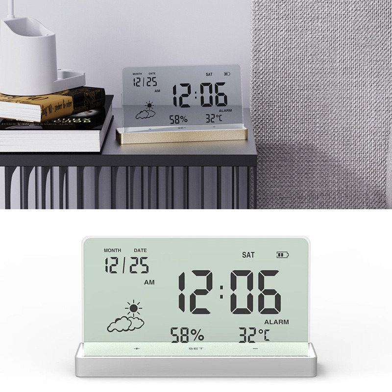 Jual Creative Clear Digital Clock with Base Transparent Large Screen ...