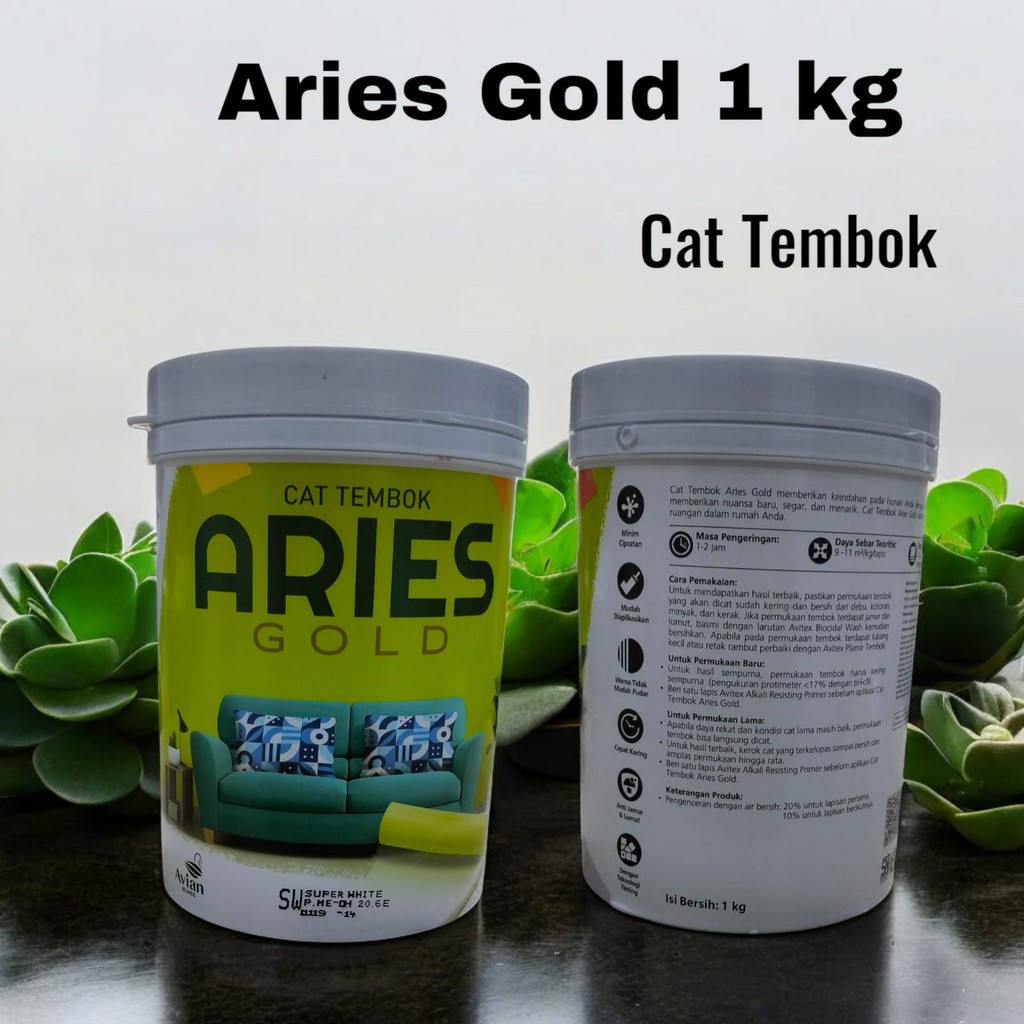 Jual CAT ARIES GOLD TEMBOK 1 KG, CAT AVIAN EMULSION ,CAT TEMBOK AVIAN ARIES 1KG , ARIES GOLD ...