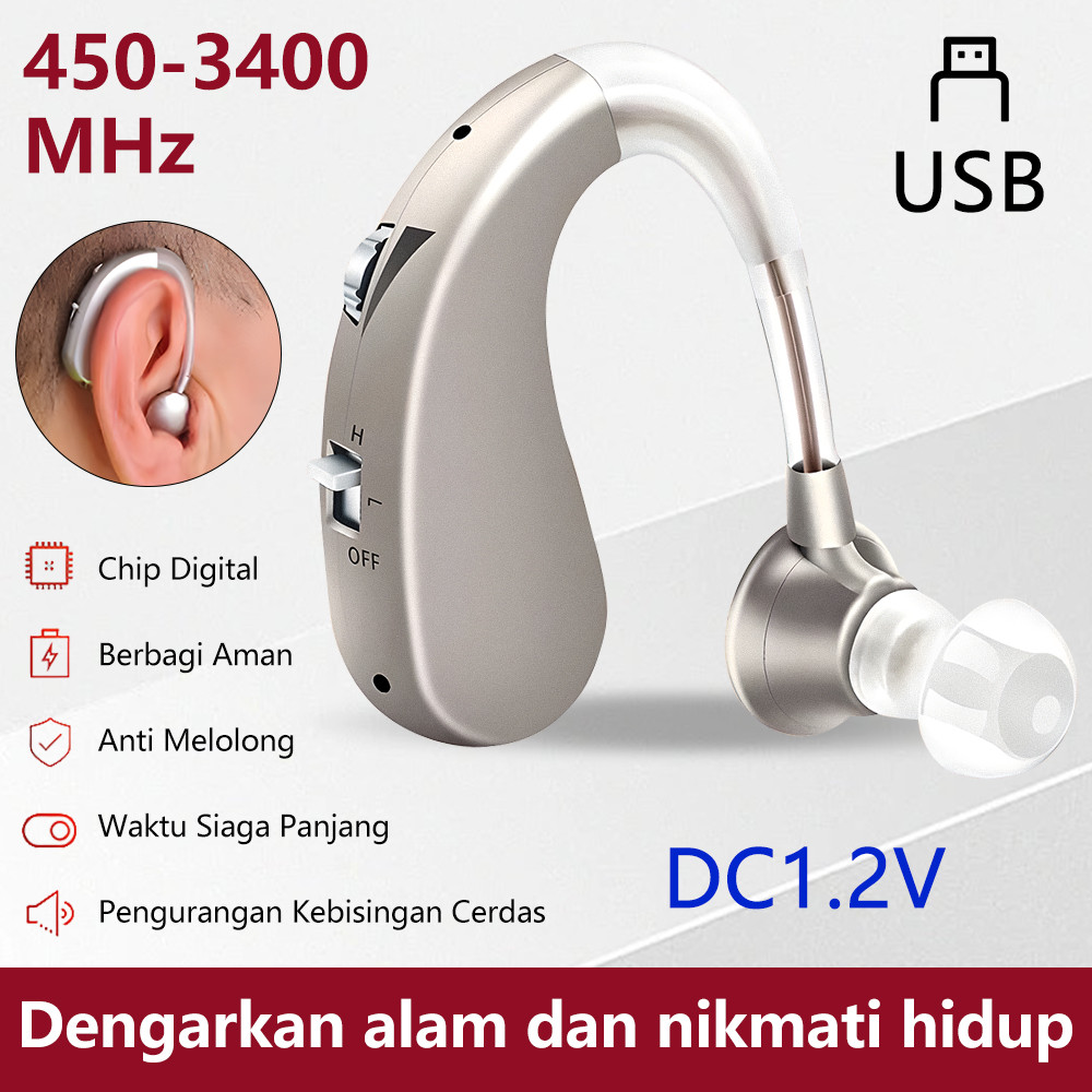 Jual Alat Bantu Dengar rechargeable digital alat pendengaran telinga orang tua Hearing aids mini ...