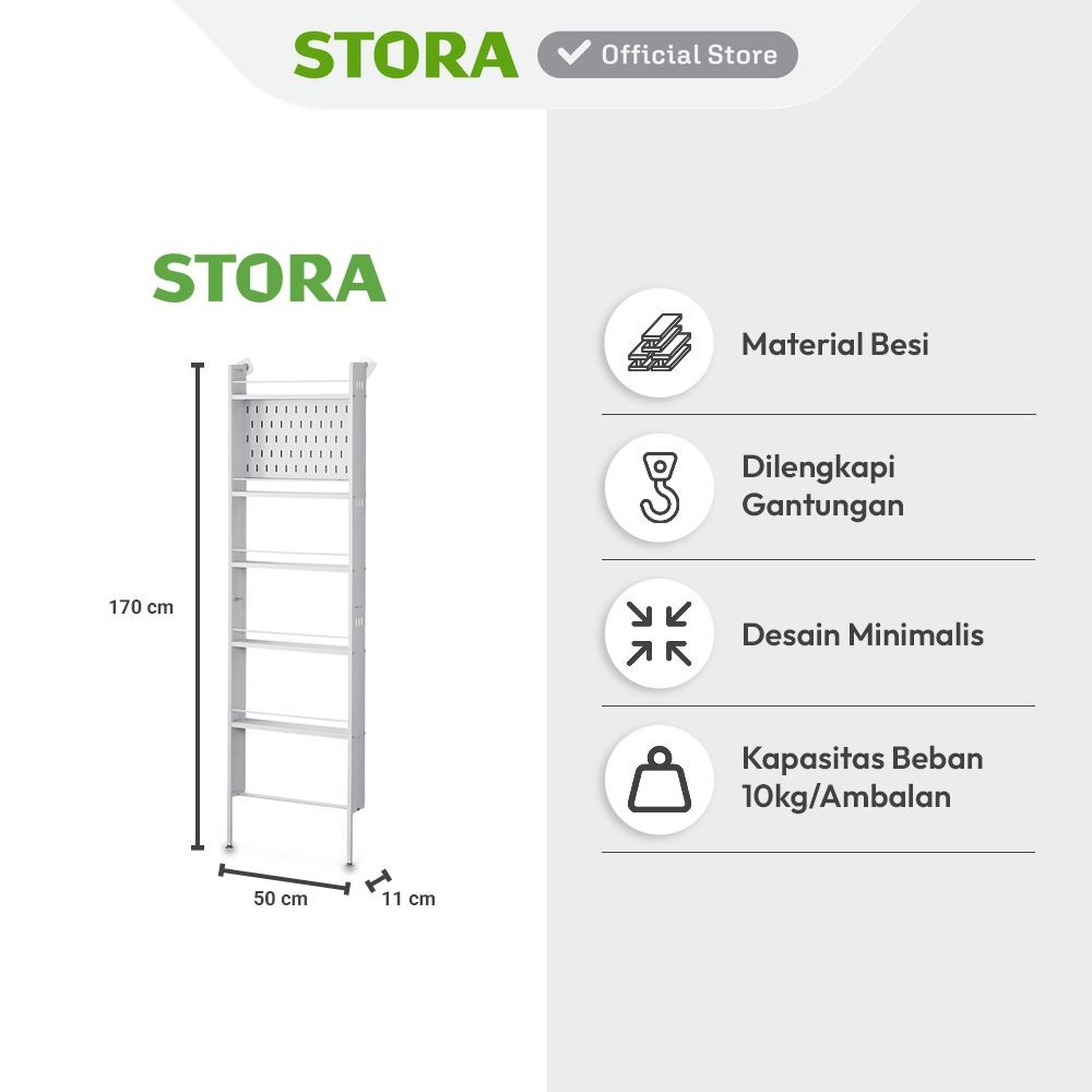 Jual Stora Surimu Rak Slim 5 Tingkat - Putih Organizer Serbaguna Tempat ...