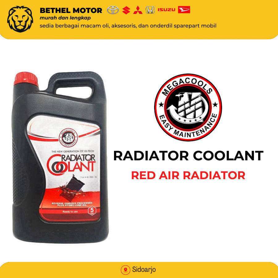Jual AIR RADIATOR COOLANT MEGACOOLS MERAH 5L / 5 LITER MEGACOOL / MEGA ...