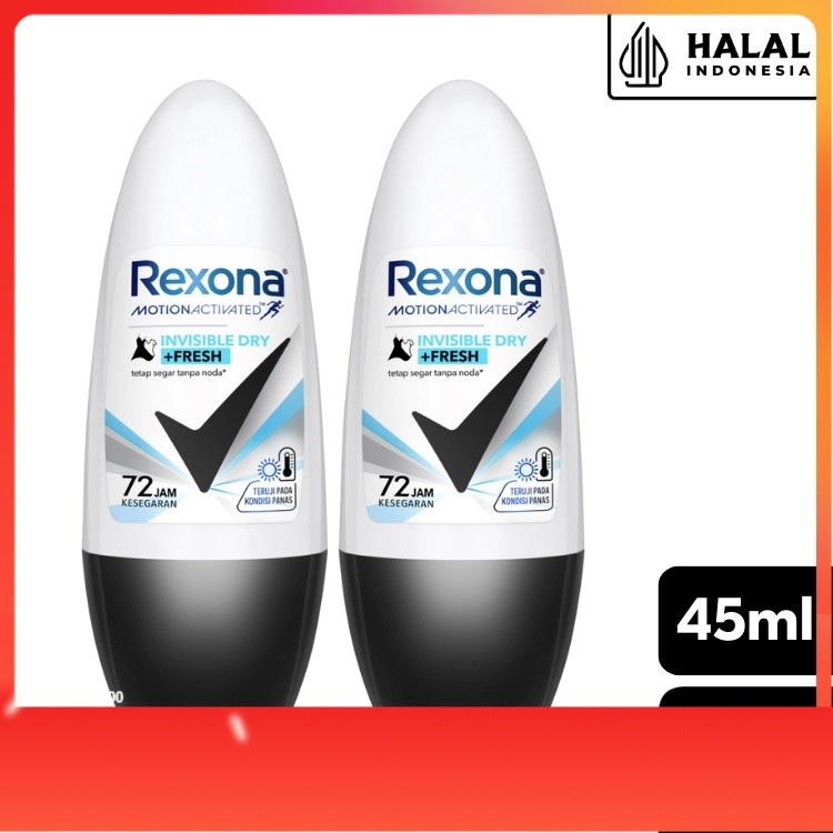 Jual Rexona Women Anti Perspirant Long-lasting Dry Invisible Dry Deodorant Roll On 45 ml Twin ...