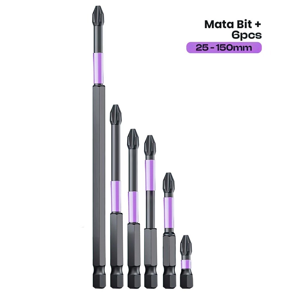 Jual Mata Obeng Plus Set 6Pcs 25-150MM Bit Obeng Screwdriver Bit - 6794 ...