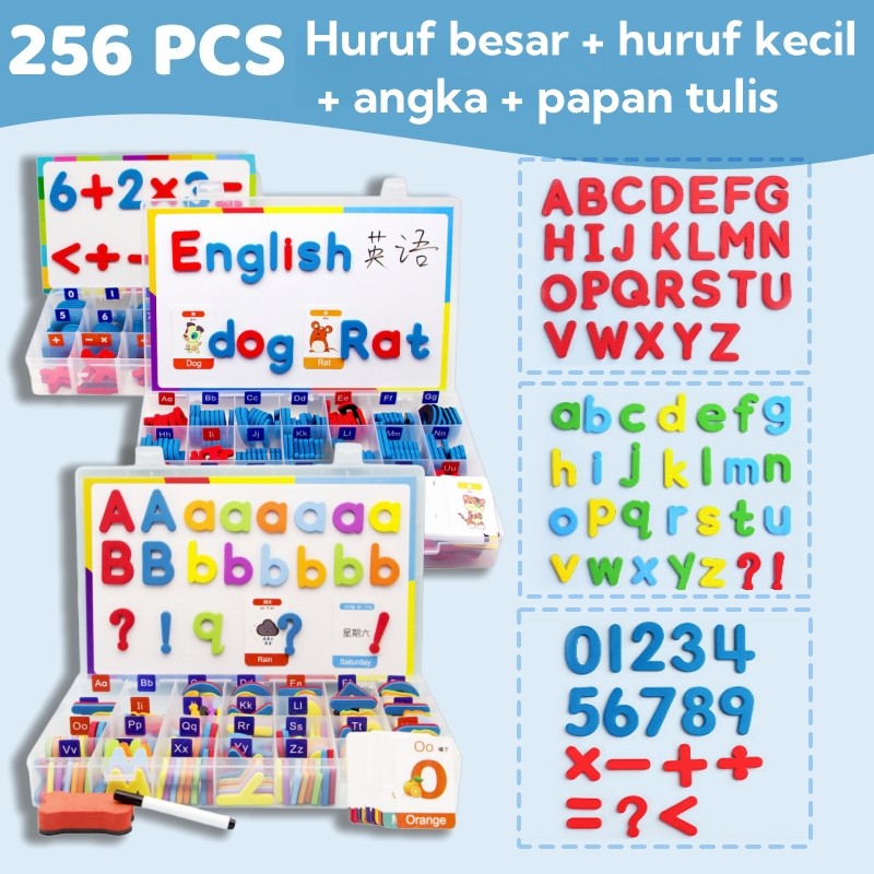 Jual Magnet Letters 256PCS terlengkap huruf & angka terbaru Ejaan ...