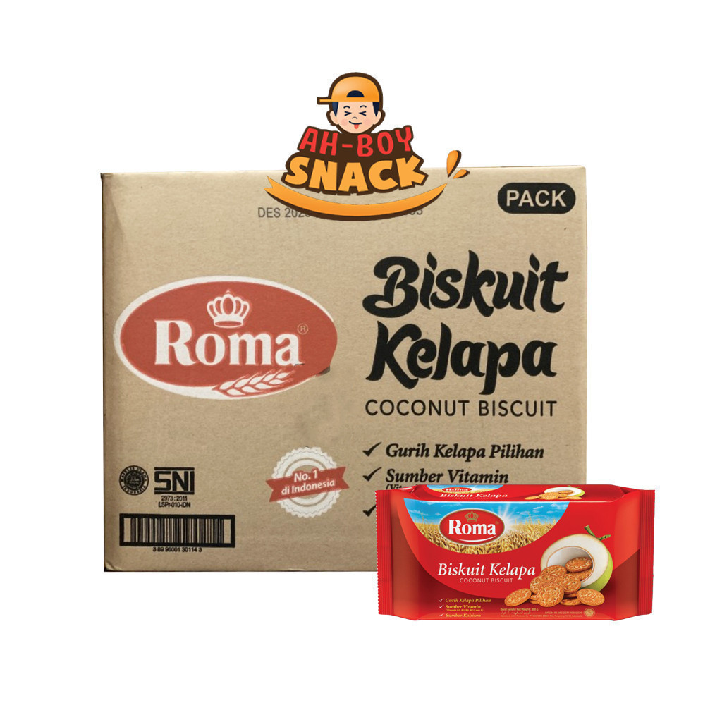 Jual 1 DUS ROMA KELAPA 300 GRAM MERAH - AHBOY SNACK | Shopee Indonesia