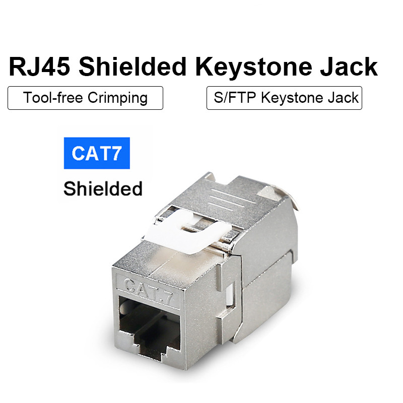 Jual Cat7 RJ45 STP Tool-Less Cat6a Cat7 Keystone Jack Type Zinc Alloy ...