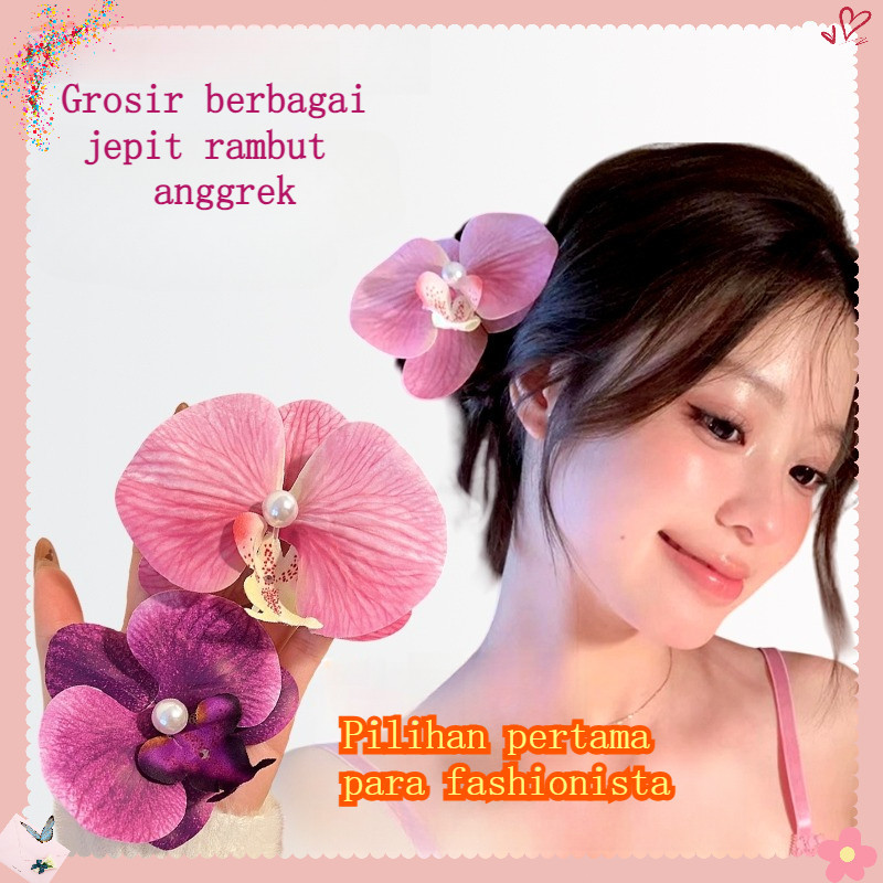 Jual COD Jepit rambut bunga Phalaenopsis jepit rambut anggrek jepit ...