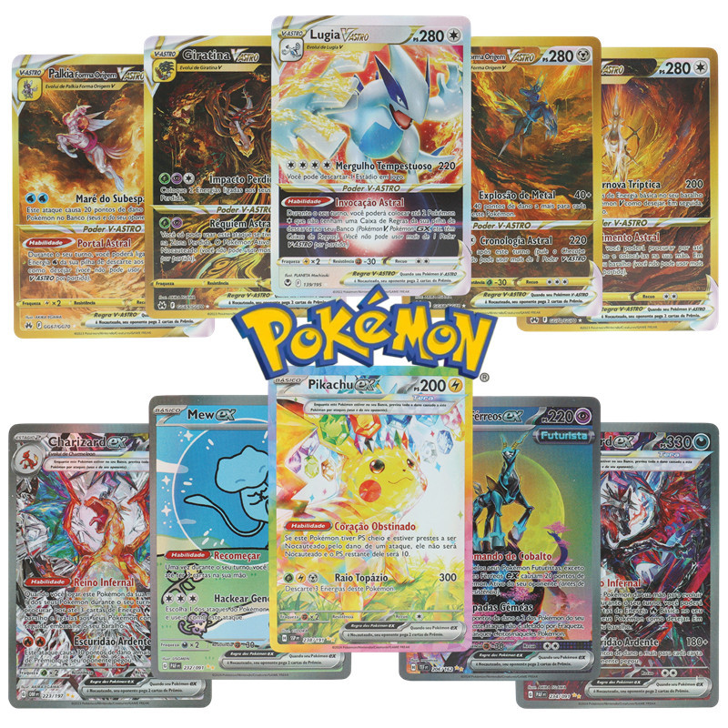 Jual 100Pcs Portuguese Pokemon Cards Holographic rare limited edition ...
